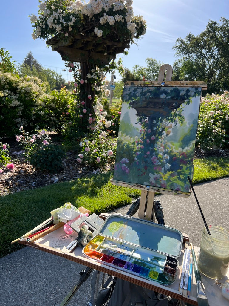 Climbing Roses - Original Gouache Painting – Heather's Fine Art