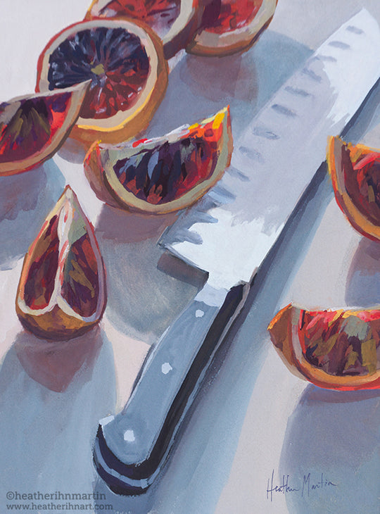 Blood Oranges - Original Gouache Painting – Heather's Fine Art